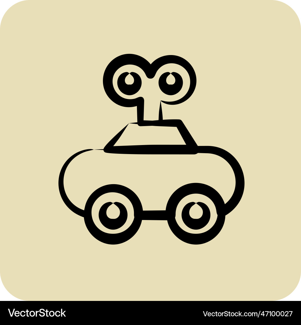Icon clockwork car suitable for kids symbol hand Vector Image