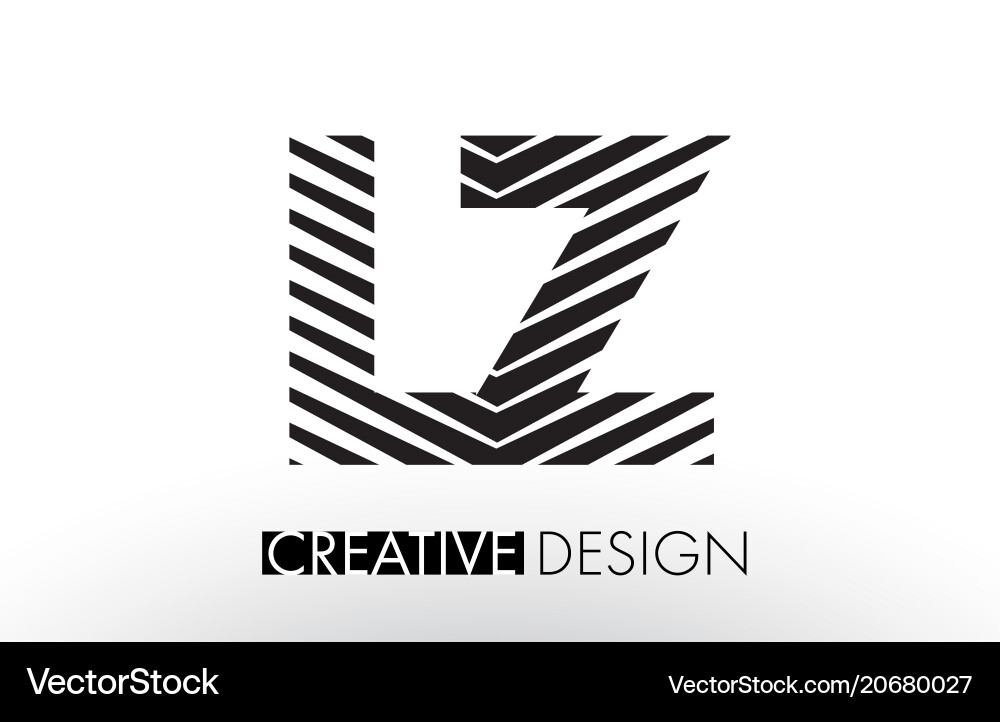 Lz l z lines letter design with creative elegant Vector Image