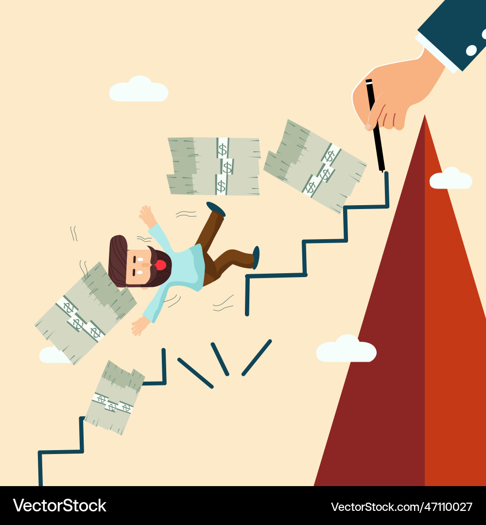 Man falling down from stairway which businessman m