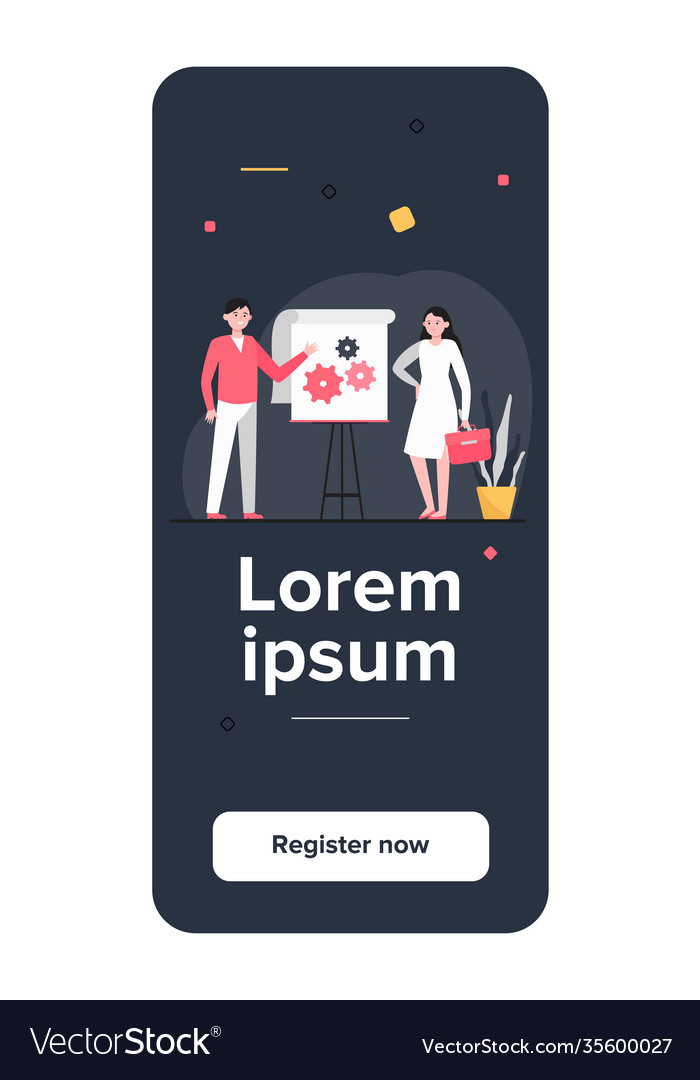 Manager presenting technical solution Royalty Free Vector