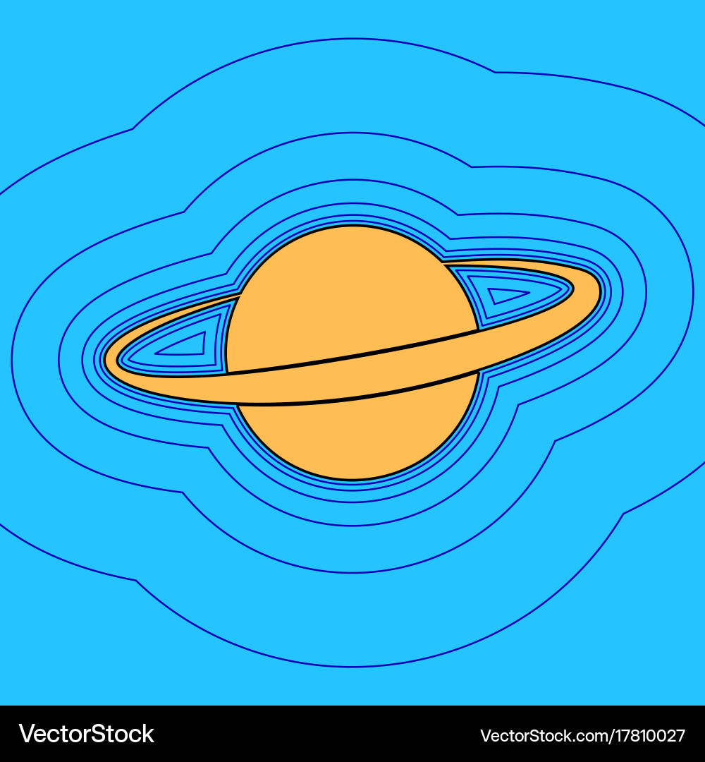 Planet in space sign sand color icon Royalty Free Vector