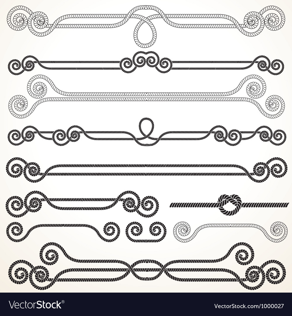 Rope borders and frames Royalty Free Vector Image