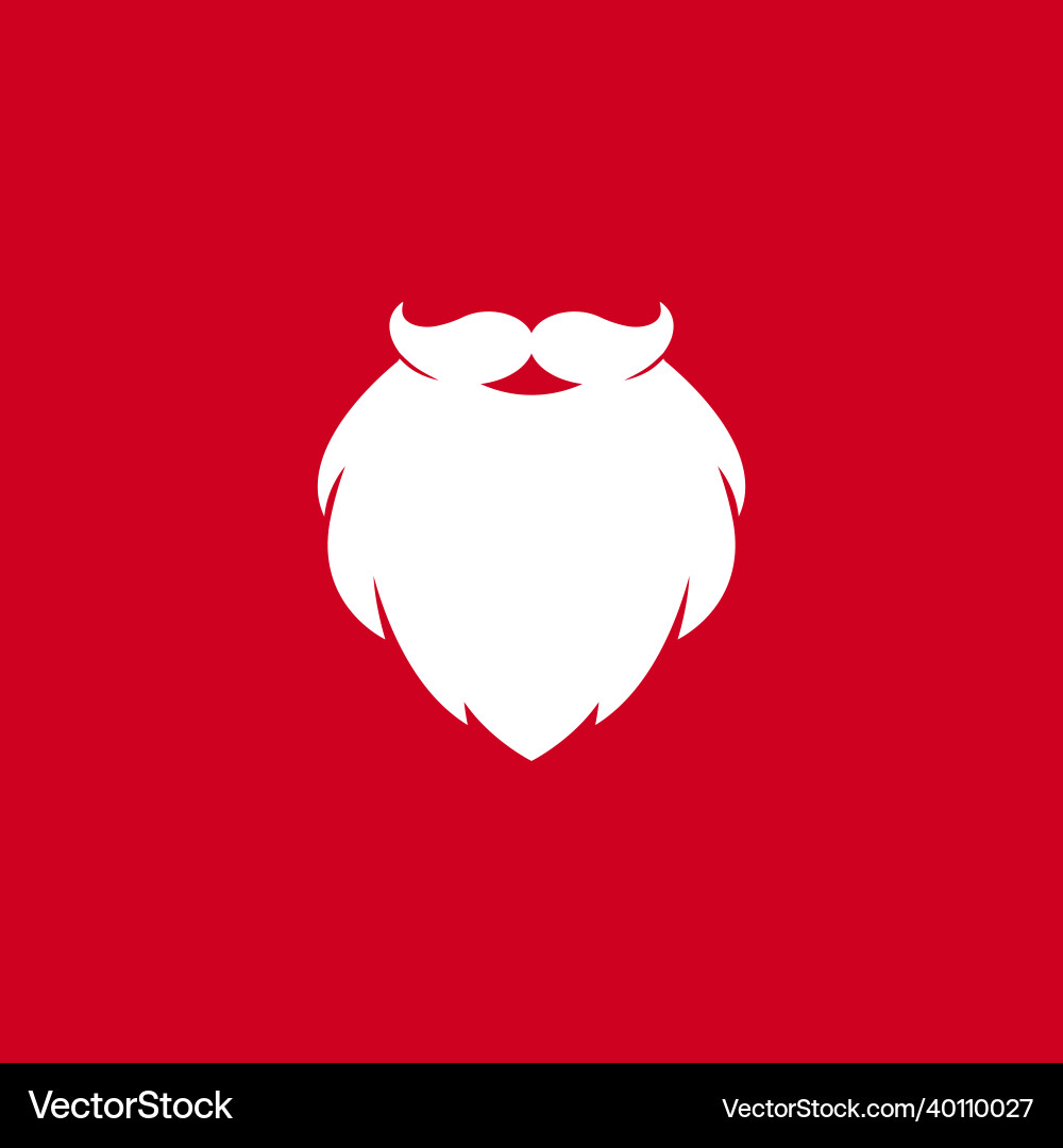 Santa claus beard isolated on red background Vector Image