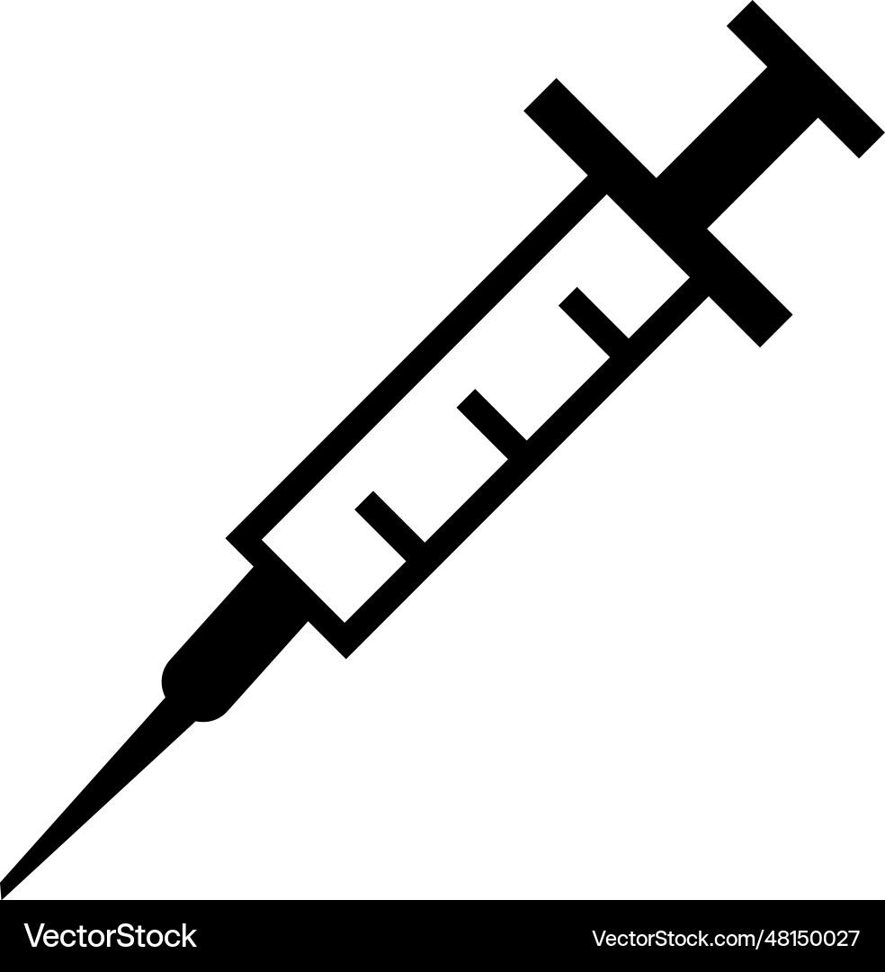 Sign syringe for injection symbol Royalty Free Vector Image