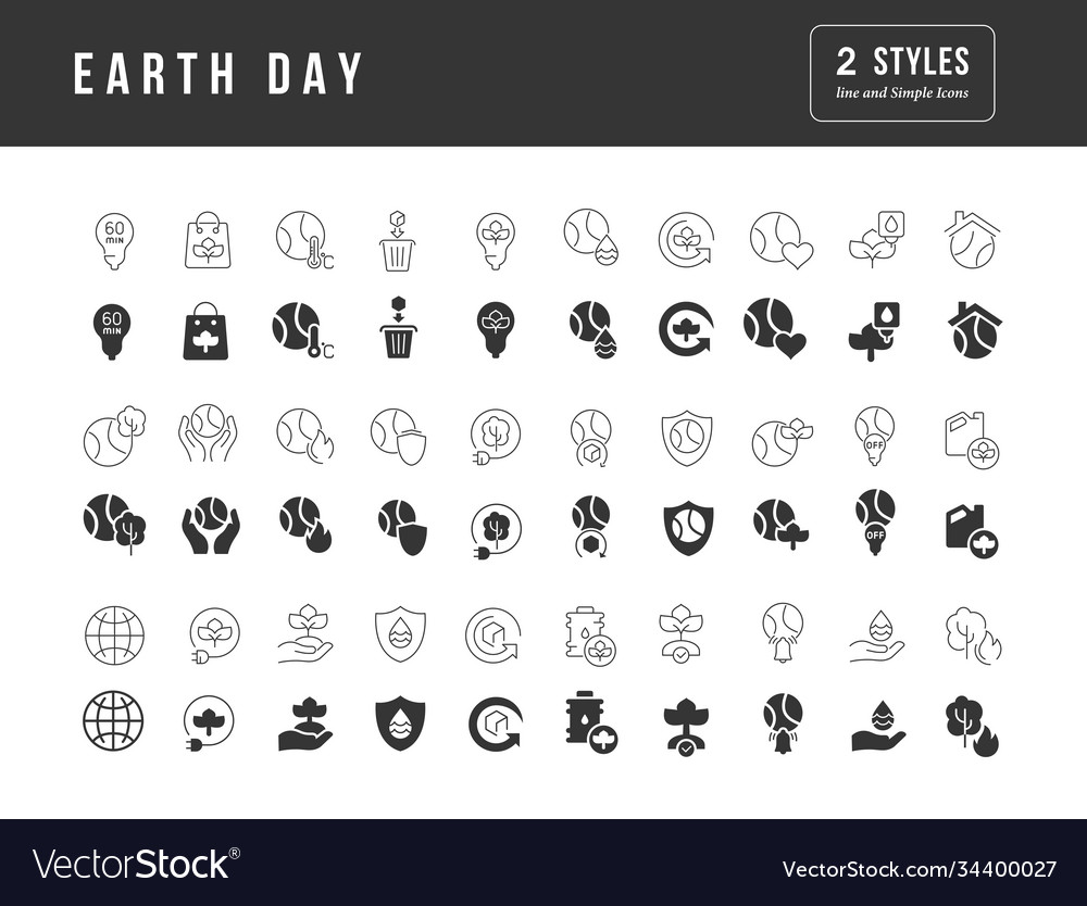 Simple icons earth day Royalty Free Vector Image