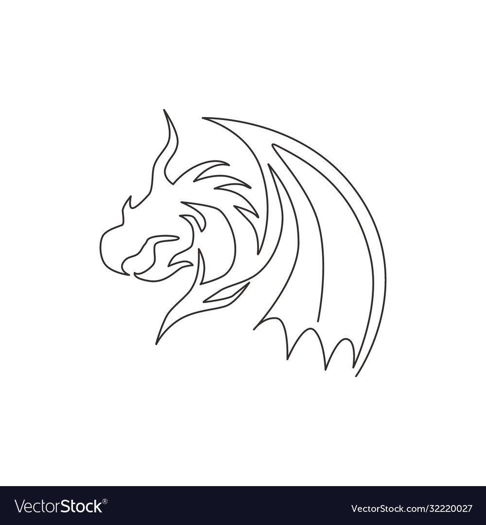 Single continuous line drawing fictional Vector Image