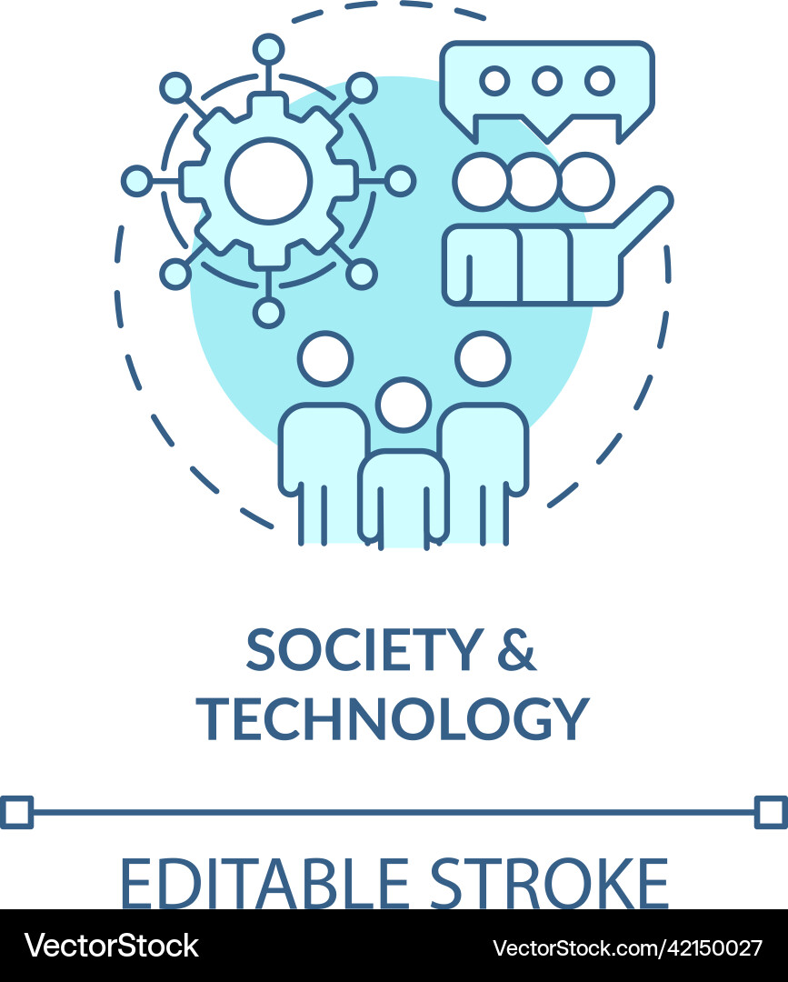 Society and technology turquoise concept icon Vector Image