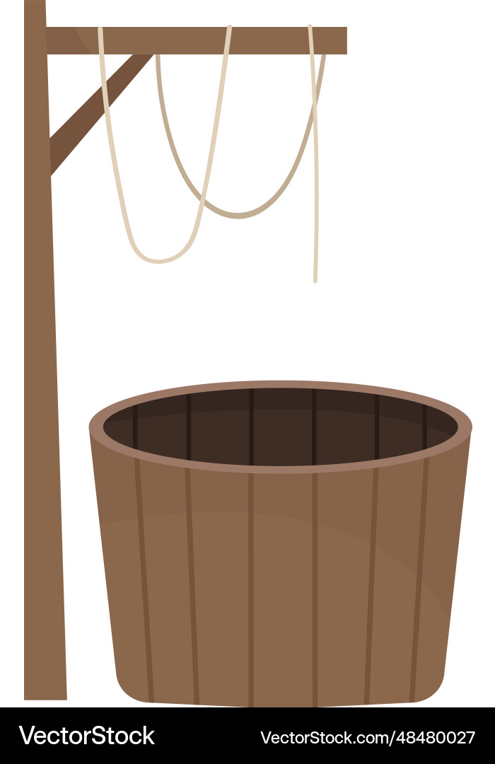 Wooden water well Royalty Free Vector Image - VectorStock