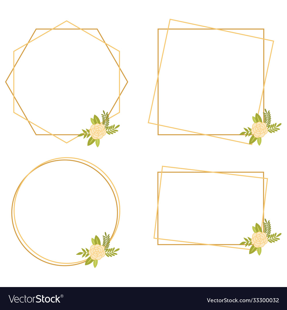 040-vintage wedding geometric floral frames Vector Image