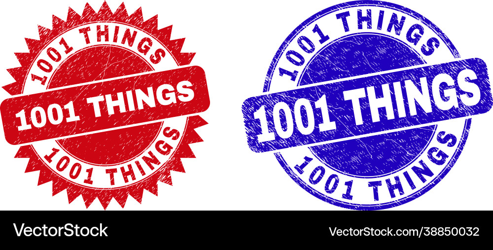 1001 things round and rosette stamp seals Vector Image