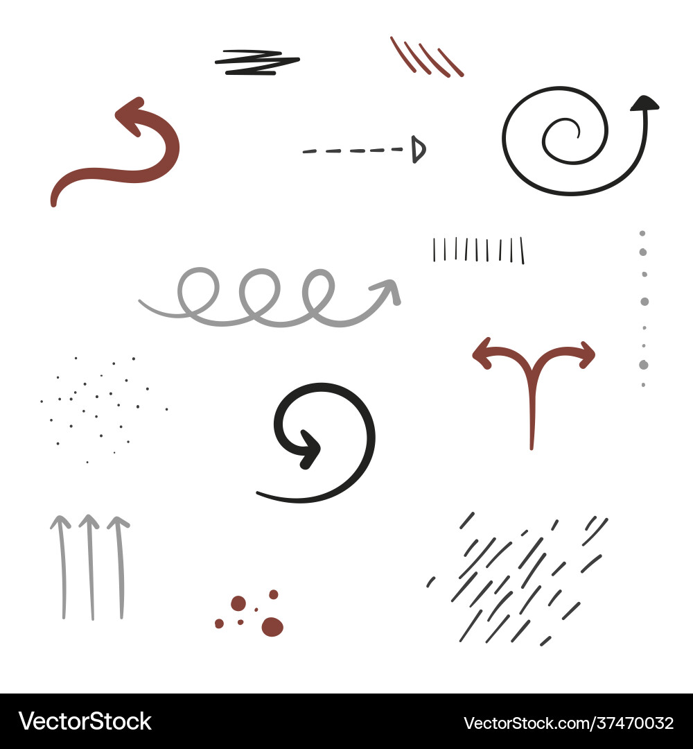 Arrow doodles set Royalty Free Vector Image - VectorStock