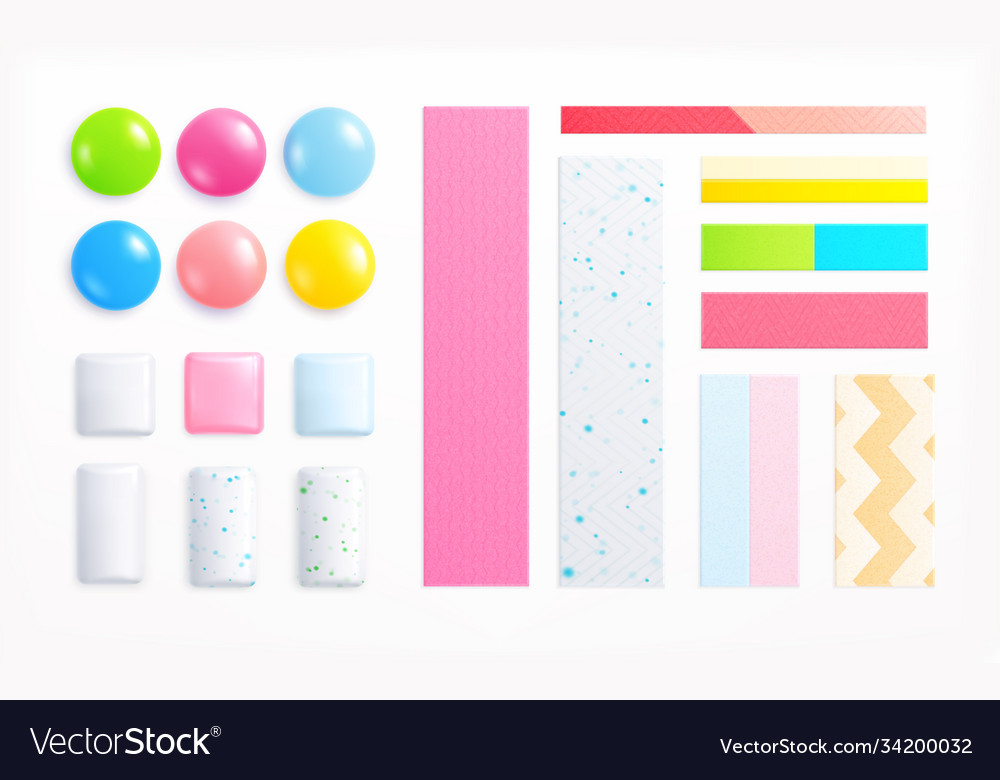 Bubble gum set Royalty Free Vector Image - VectorStock