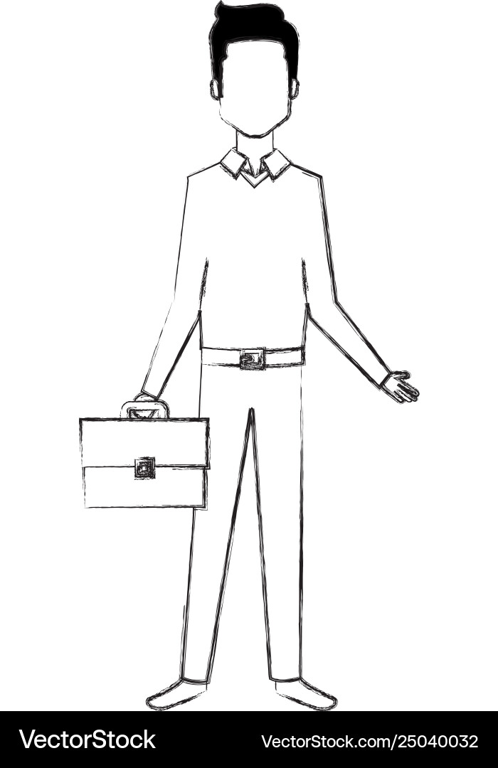 Businessman with portfolio avatar character Vector Image