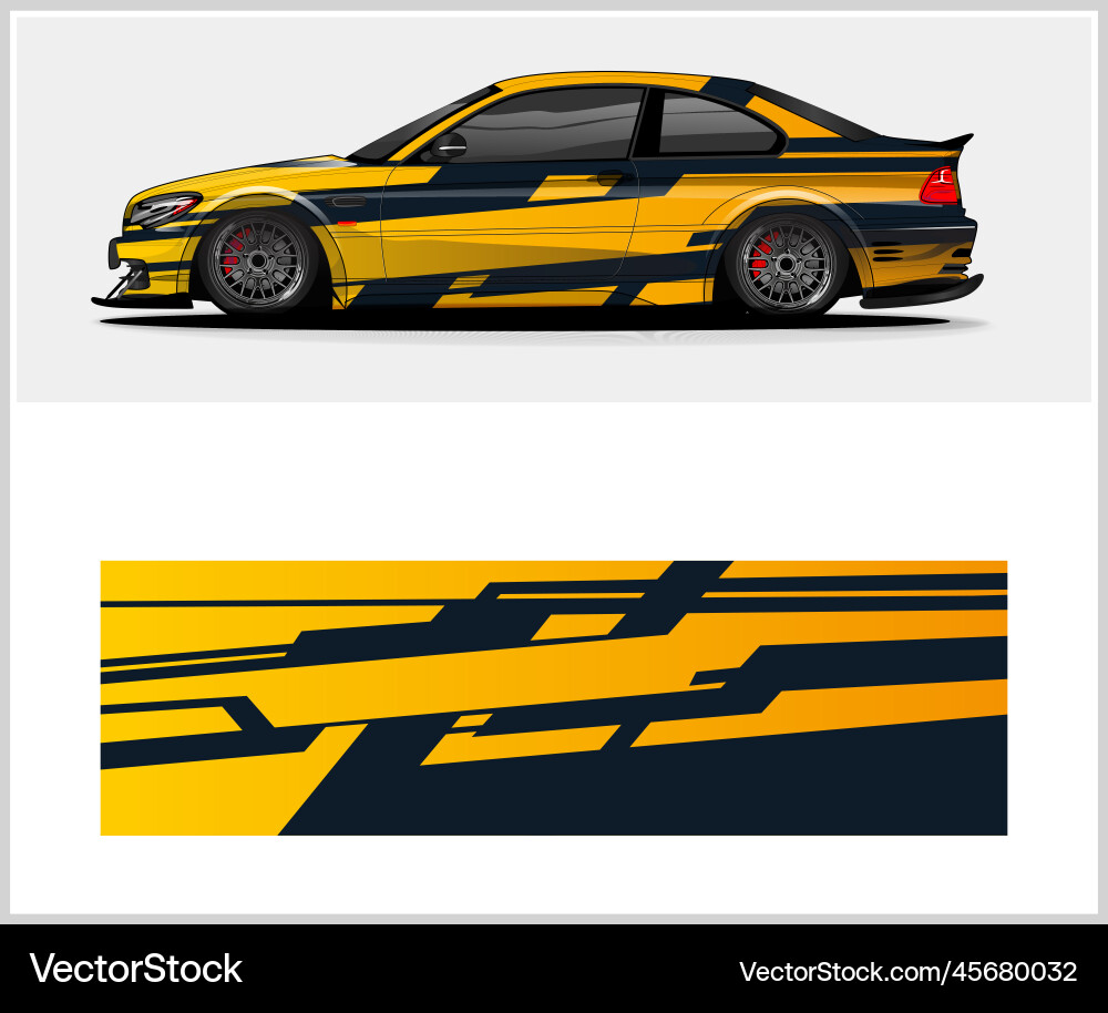 Car wrap decal vinyl for racing car wrap graphics Vector Image