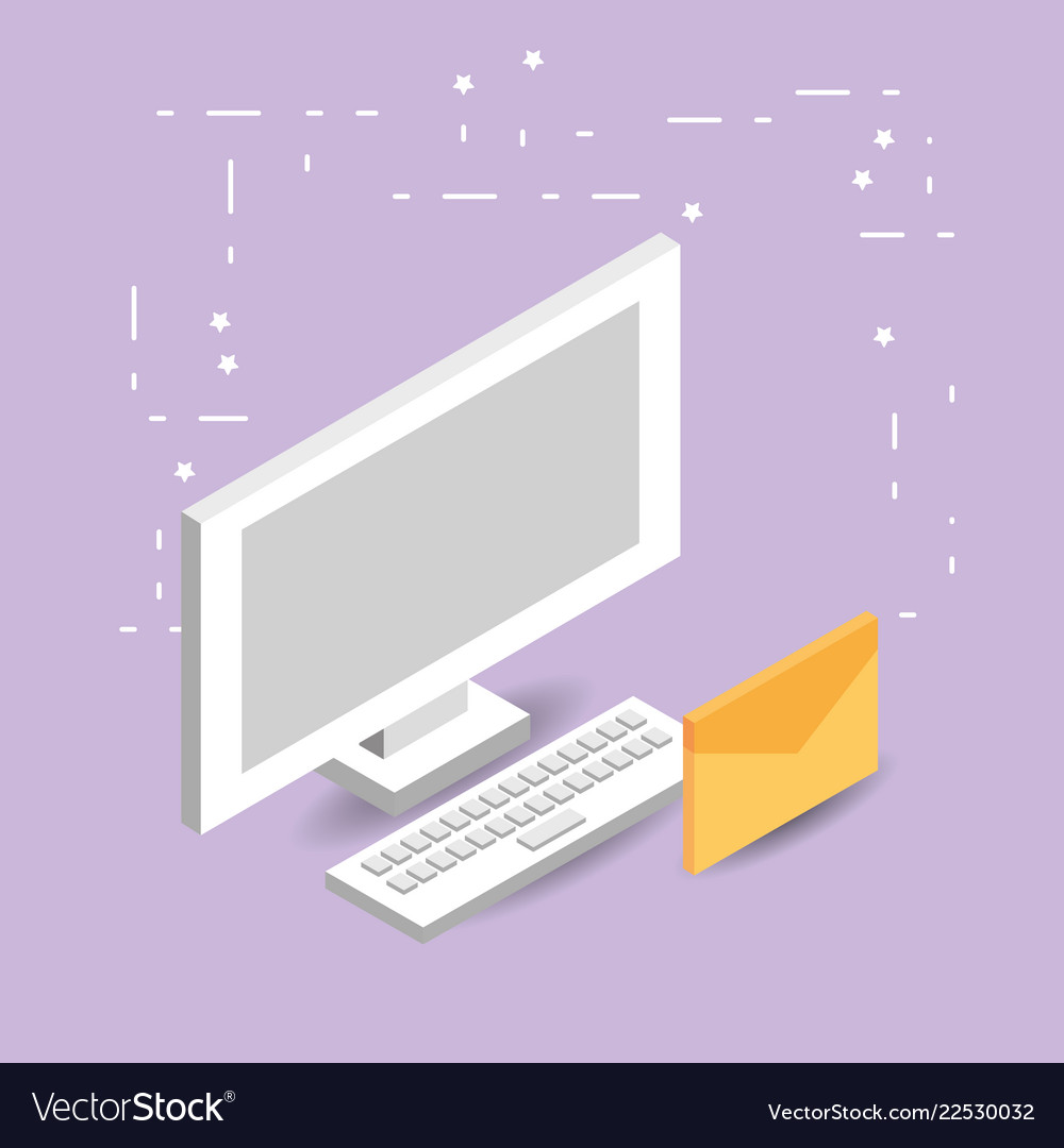 Computer network cartoon Royalty Free Vector Image