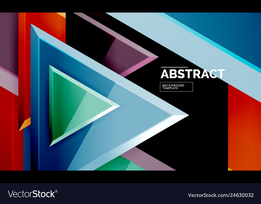 Flying triangles composition geometric background Vector Image