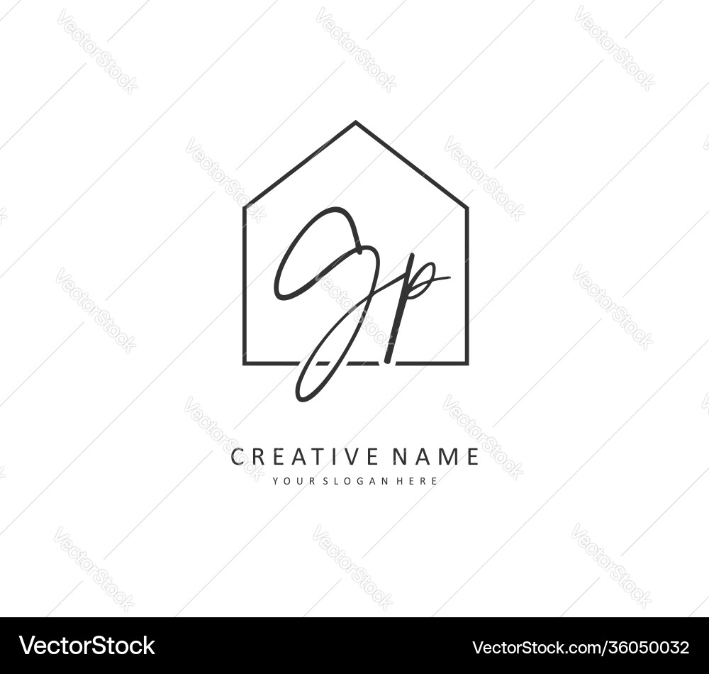 Gp initial letter handwriting and signature logo Vector Image