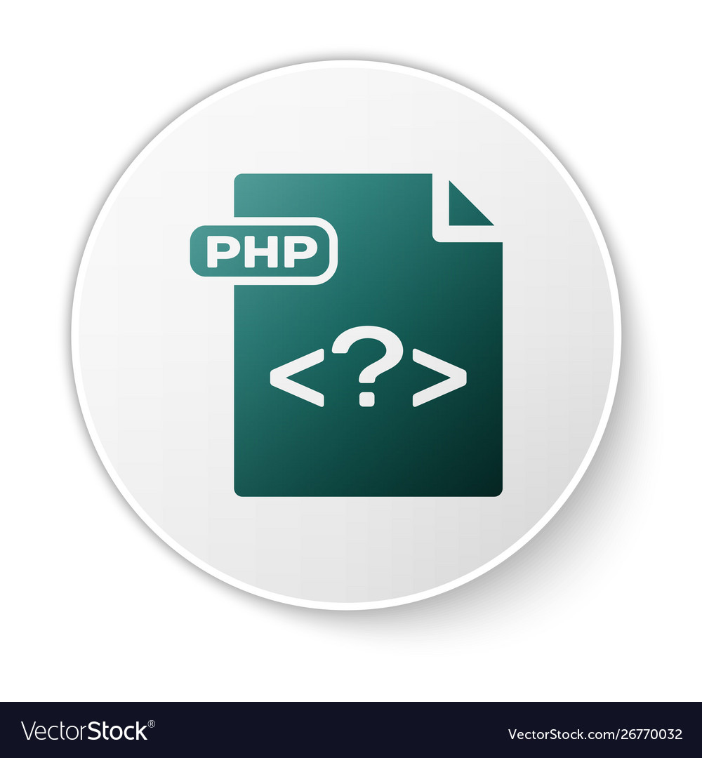 Green php file document download php button icon Vector Image