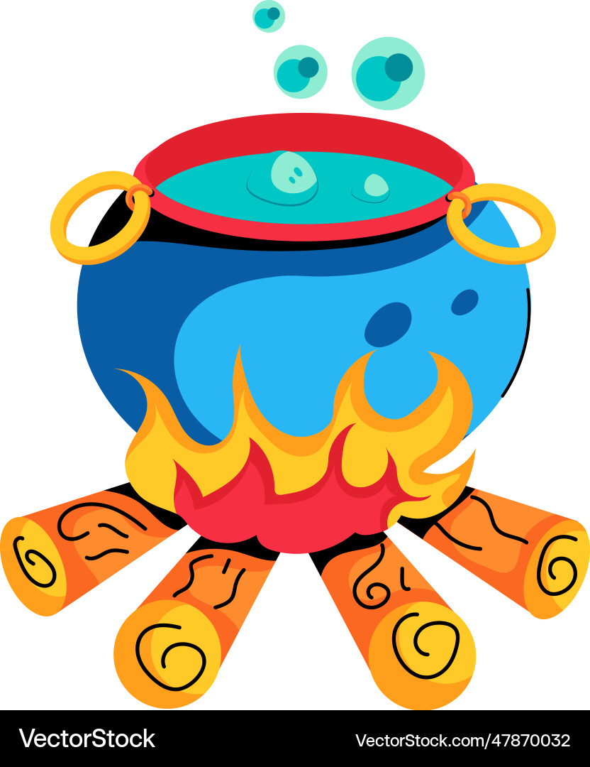 Halloween cauldron Royalty Free Vector Image - VectorStock