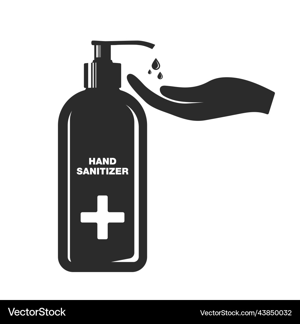 Hand sanitizer bottle icon isolated on white Vector Image