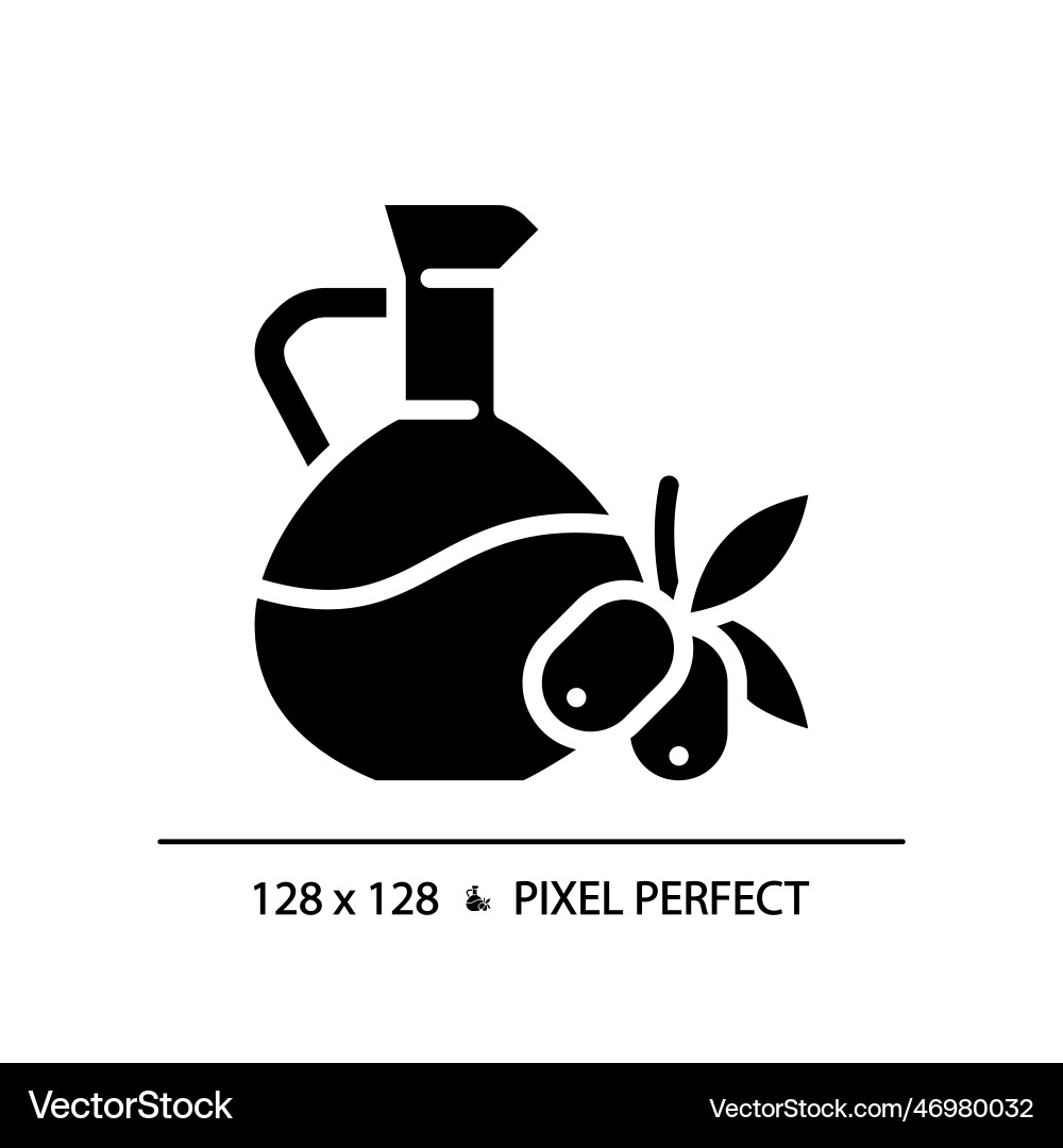 Oil pixel perfect black glyph icon Royalty Free Vector Image