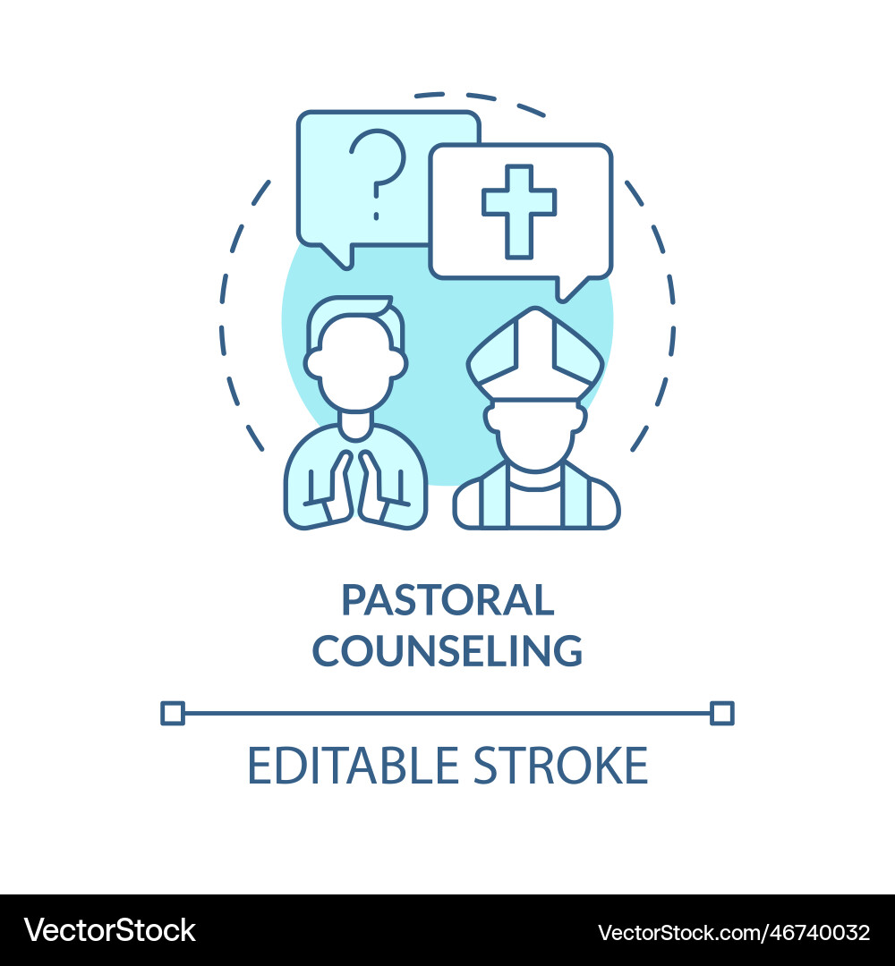 Pastoral counseling turquoise concept icon Vector Image