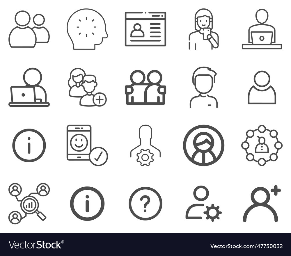 Simple interface icons related to user and profile