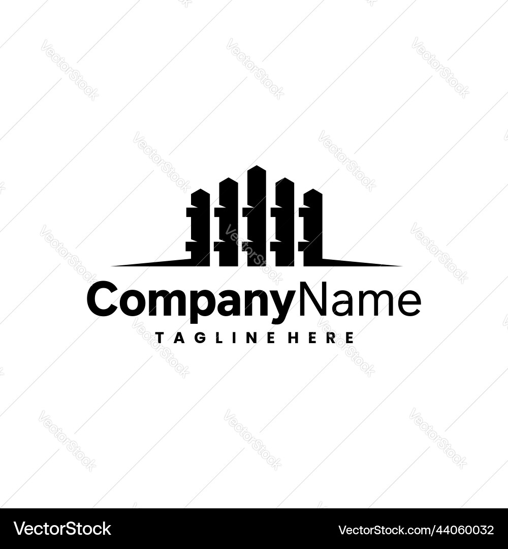 Wood fence logo design template Royalty Free Vector Image