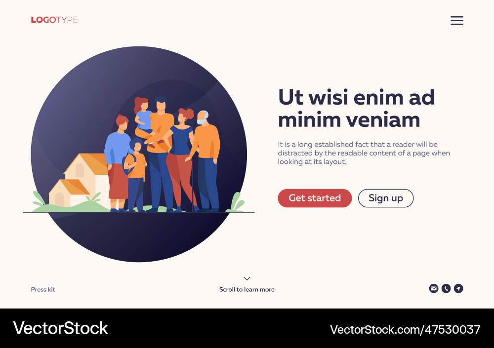 Big family meeting Royalty Free Vector Image - VectorStock
