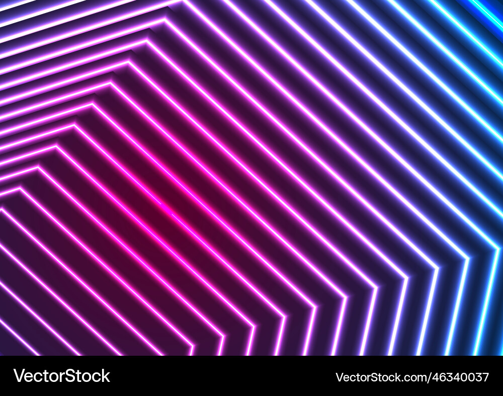 Blue ultraviolet neon laser beam lines abstract Vector Image