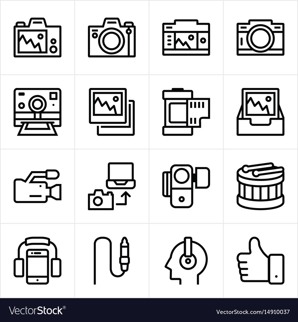 Camera and multimedia Royalty Free Vector Image