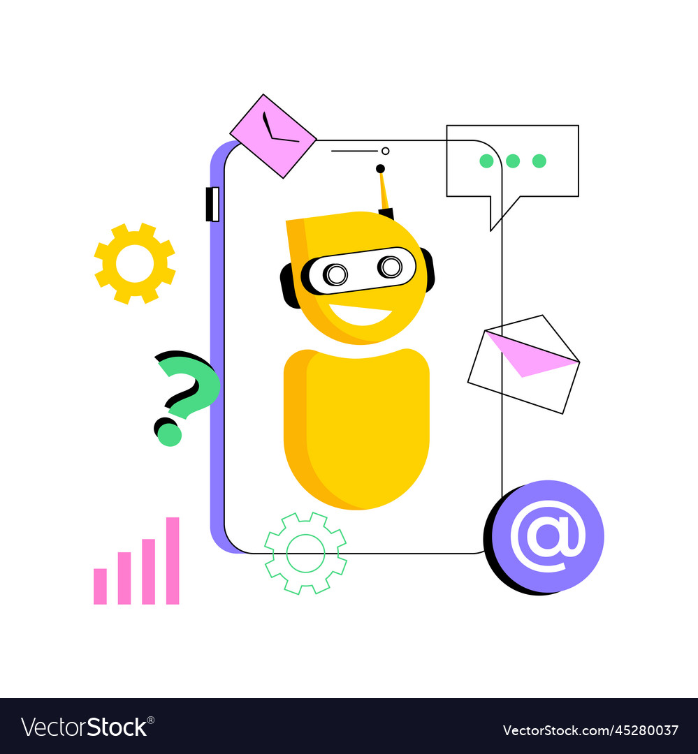 Chatbot artificial intelligence abstract concept Vector Image Chatbot artificial intelligence abstract concept Vector Image
