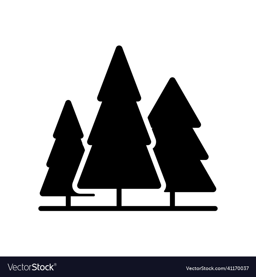 Conifer forest glyph icon nature sign Royalty Free Vector