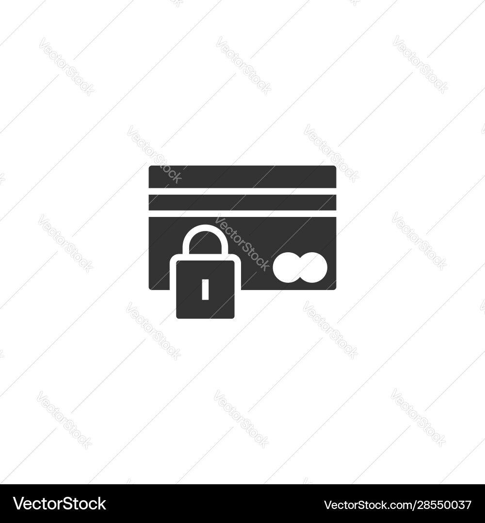 Credit card protection icon in flat style safe Vector Image
