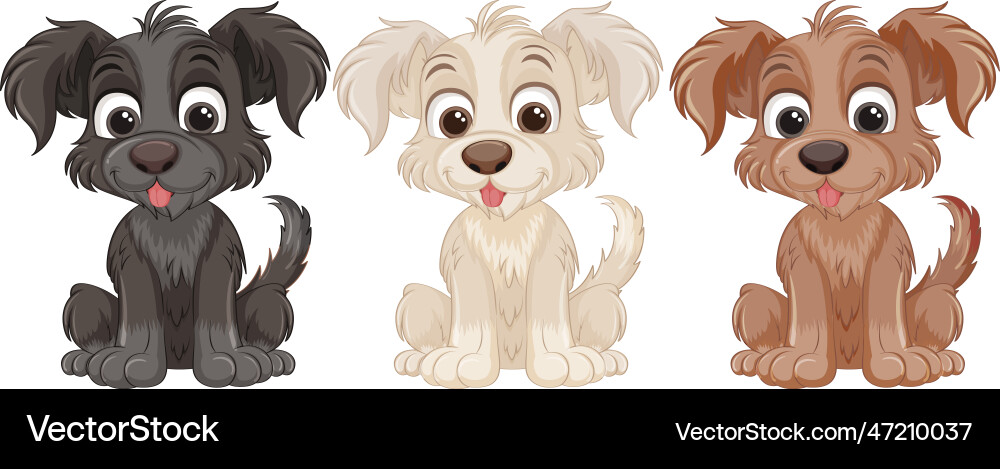 Cute dog cartoon character set Royalty Free Vector Image