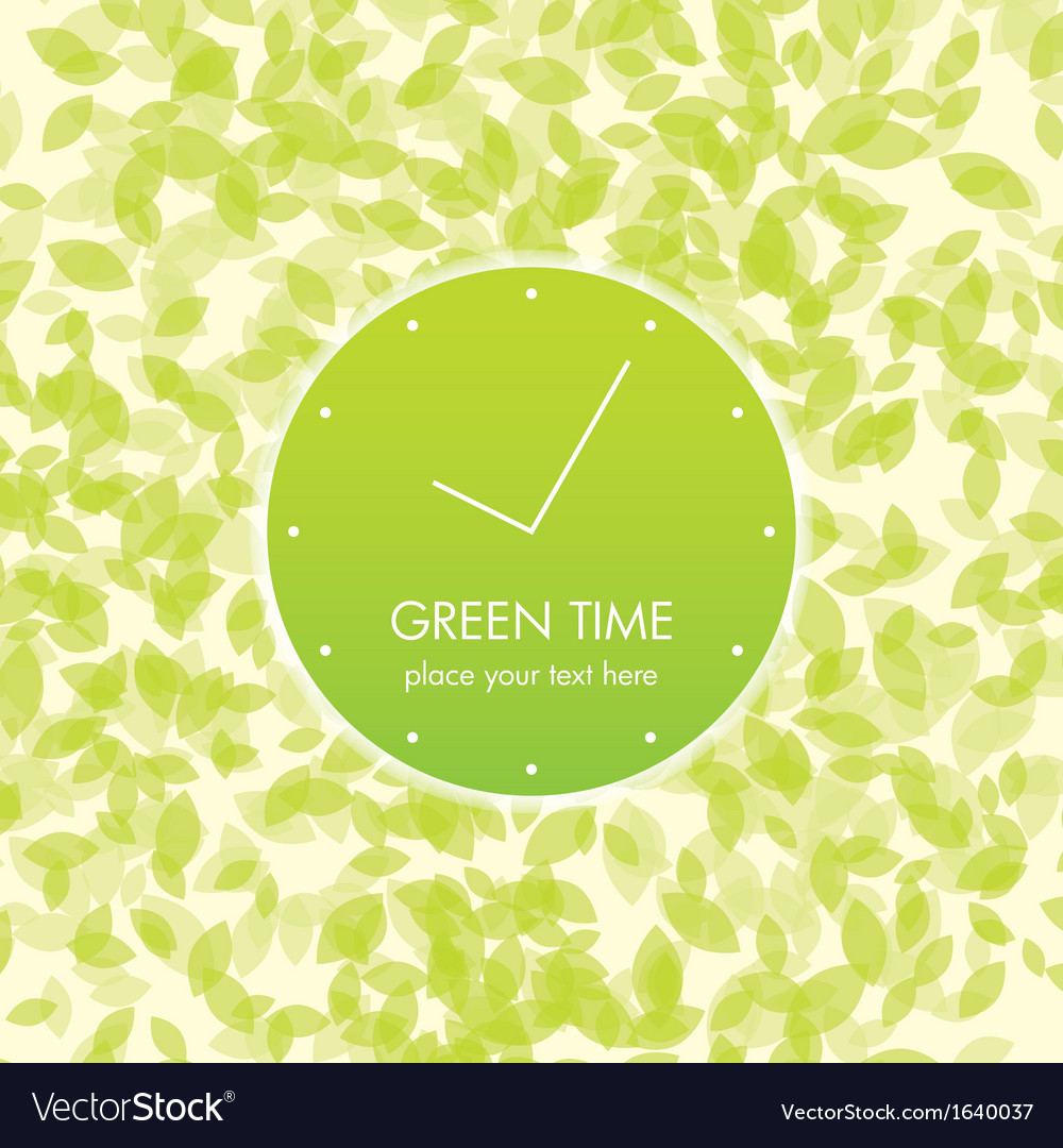 Green time card Royalty Free Vector Image - VectorStock