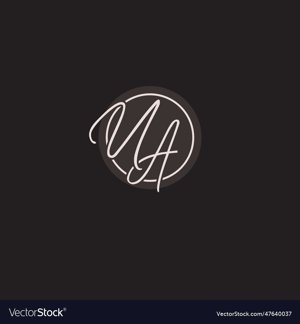 Initials ua logo monogram with simple circle line Vector Image