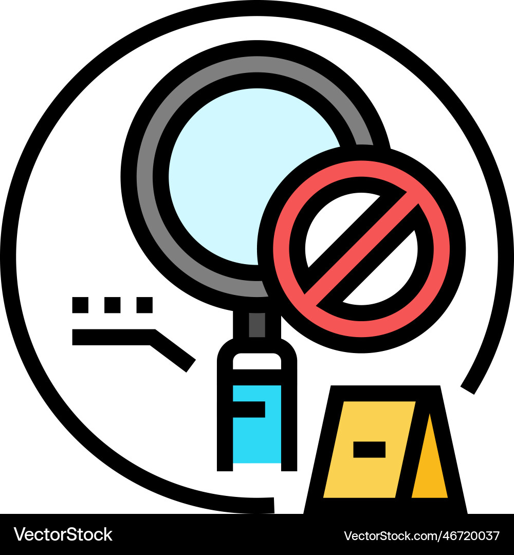 Insufficient evidence crime color icon Royalty Free Vector