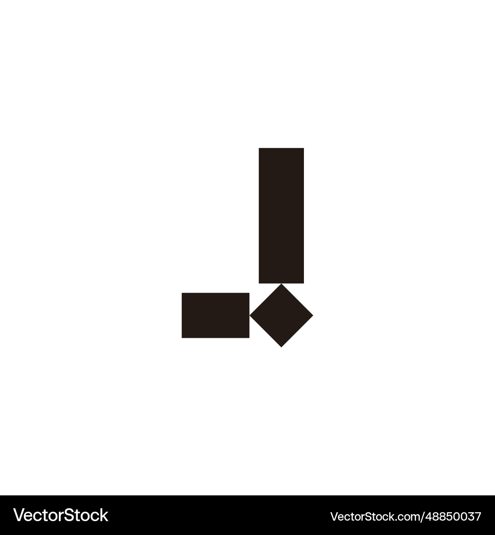 Letter j squares unique geometric symbol simple Vector Image