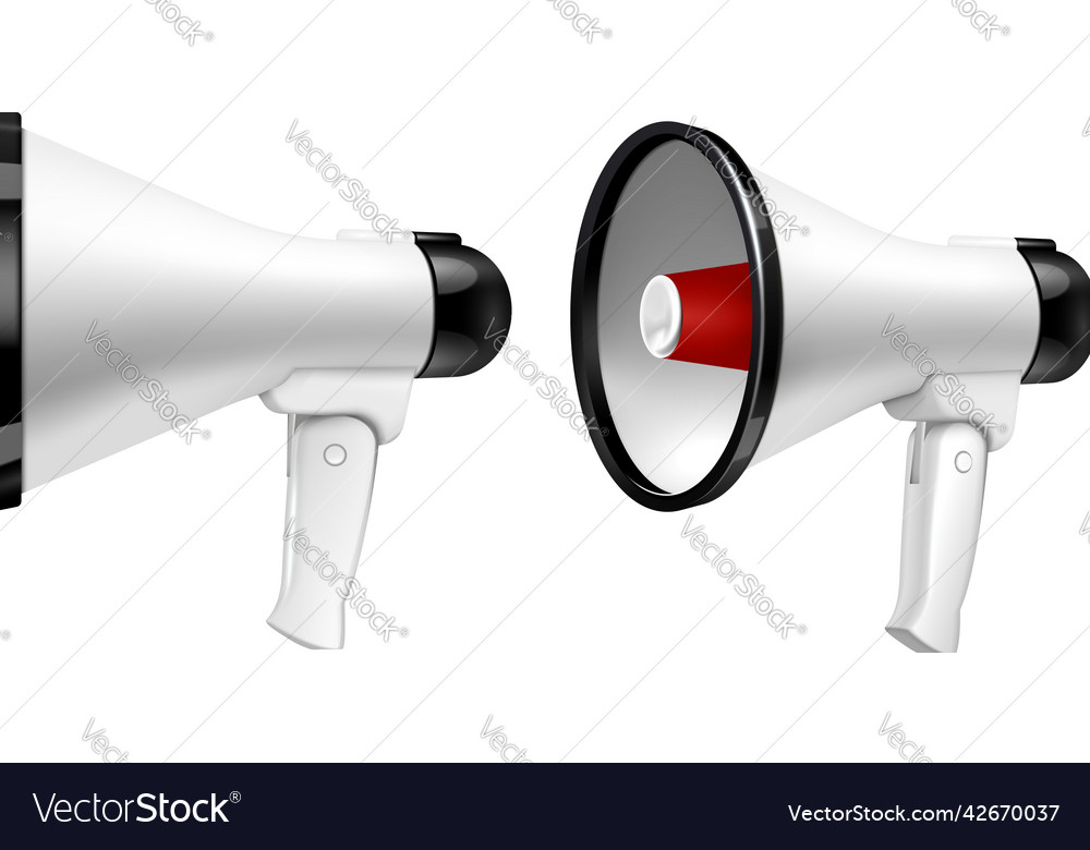 Loudspeaker realistic set Royalty Free Vector Image