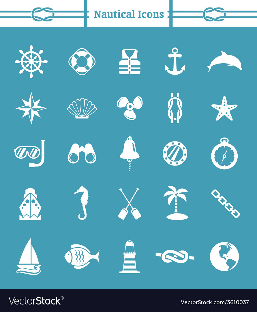 Nautical icon set Royalty Free Vector Image - VectorStock