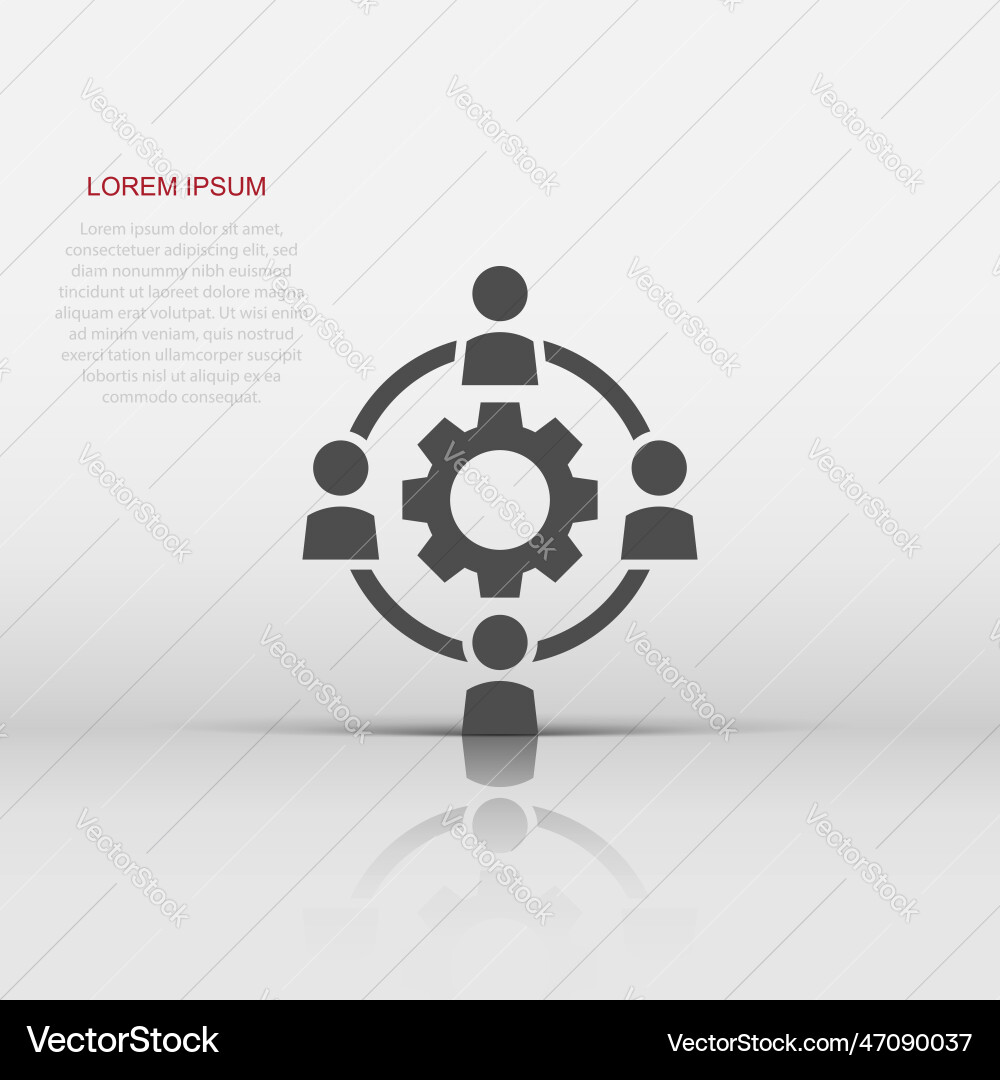 Outsourcing business collaboration icon in flat Vector Image