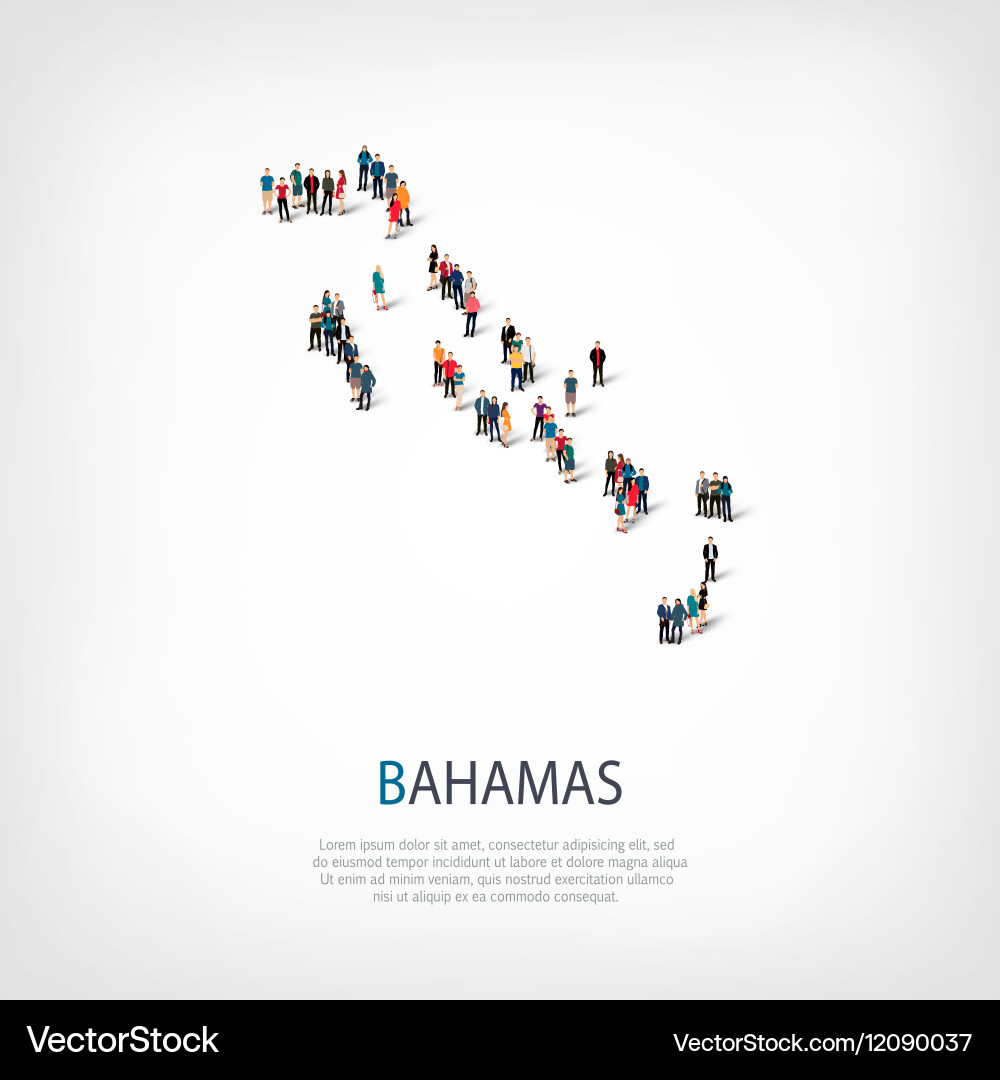 People map country bahamas Royalty Free Vector Image