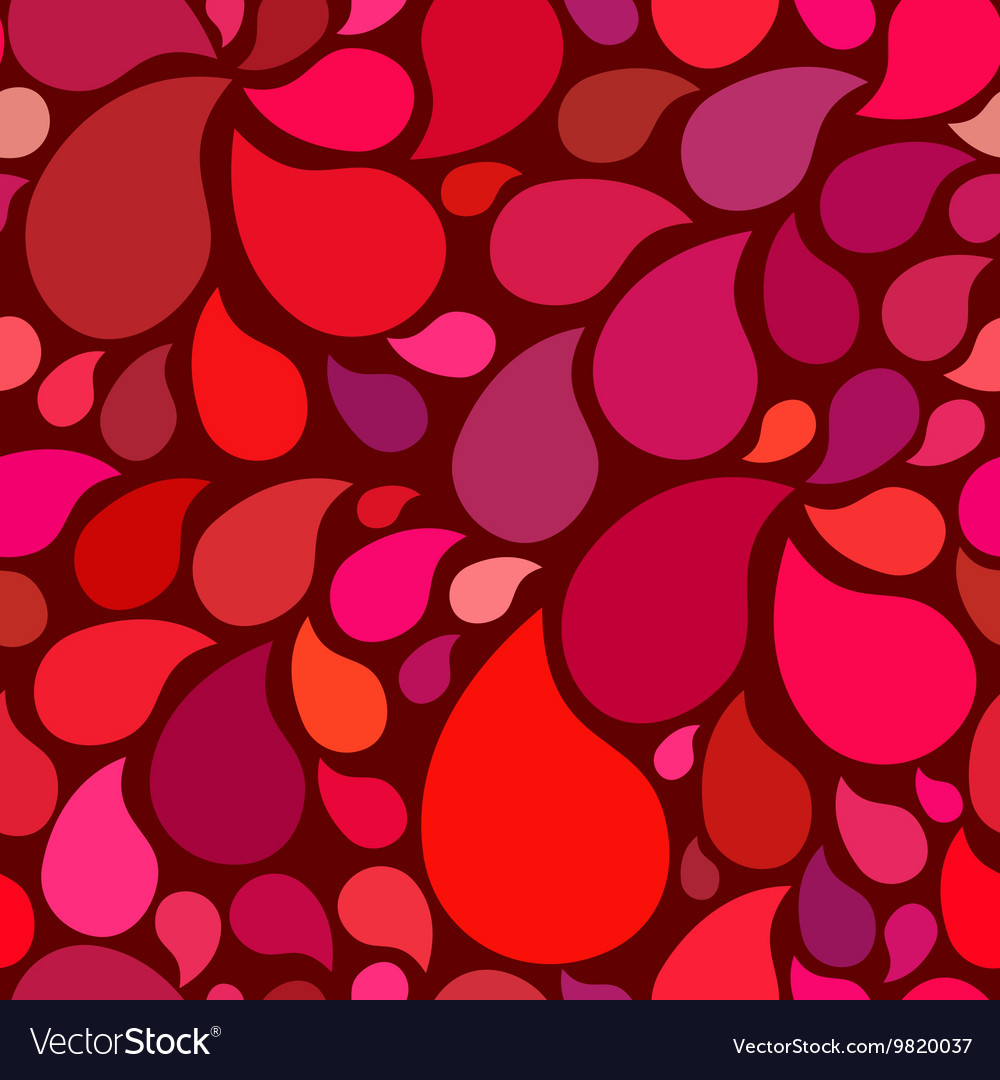 Red seamless pattern with drops Royalty Free Vector Image
