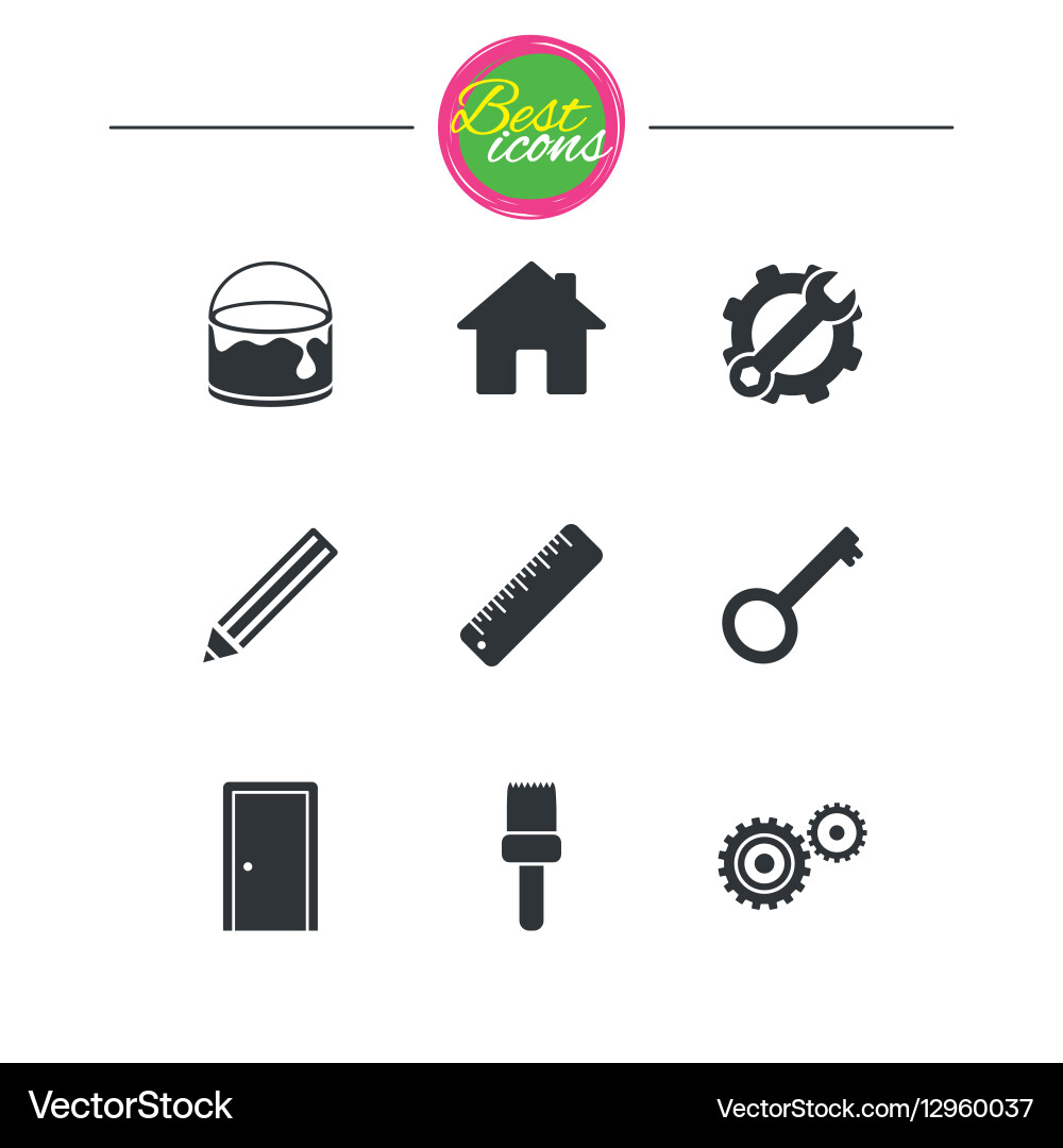 Repair construction icons service signs Royalty Free Vector