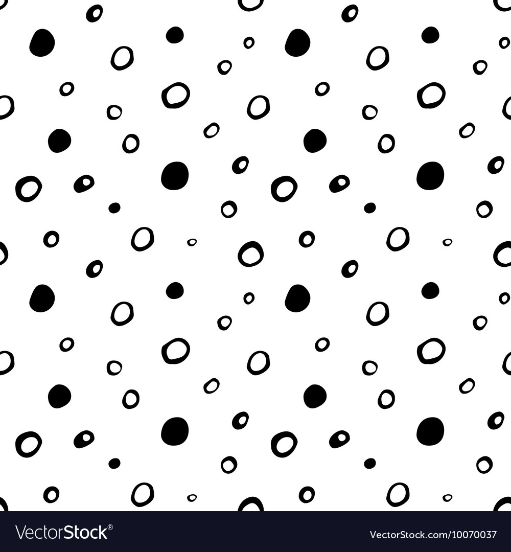 Seamless hand drawn pattern with dots and circles Vector Image
