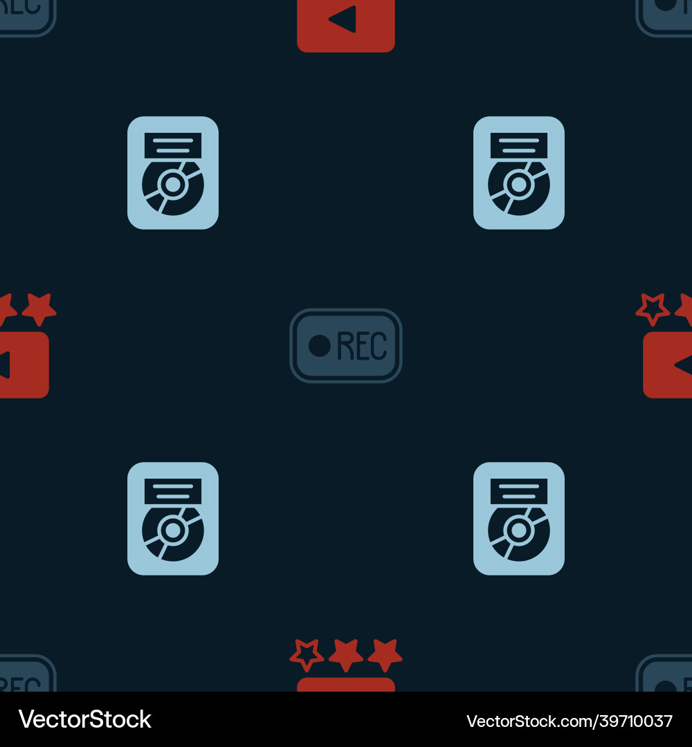 Set rating movie record button and cd disk award Vector Image