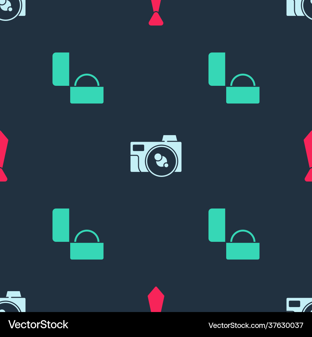 Set tie photo camera and diamond engagement ring Vector Image