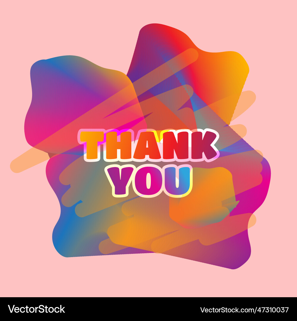 Thank you card design with abstract background Vector Image