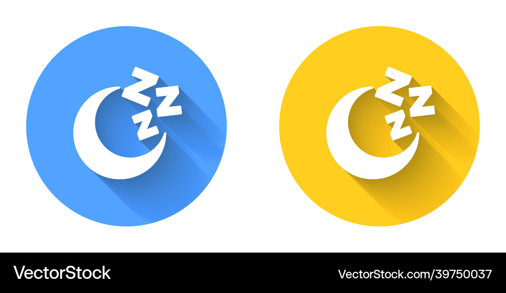 White moon and stars icon isolated with long Vector Image